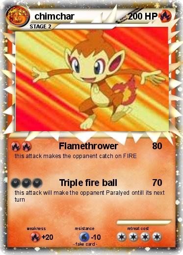 Pokémon chimchar 167 167 - Flamethrower - My Pokemon Card