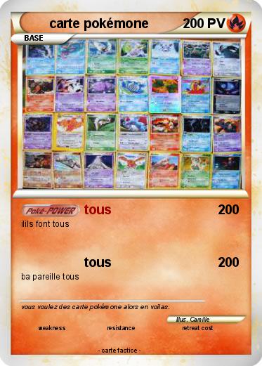 Pokémon carte pokemone - tous - Ma carte Pokémon