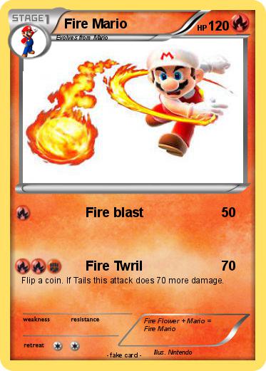 Pokémon Fire Mario 1096 1096 - Fire blast - My Pokemon Card