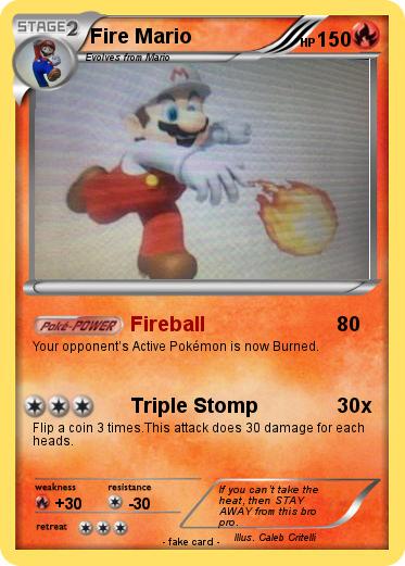 Pokémon Fire Mario 1168 1168 - Fireball - My Pokemon Card