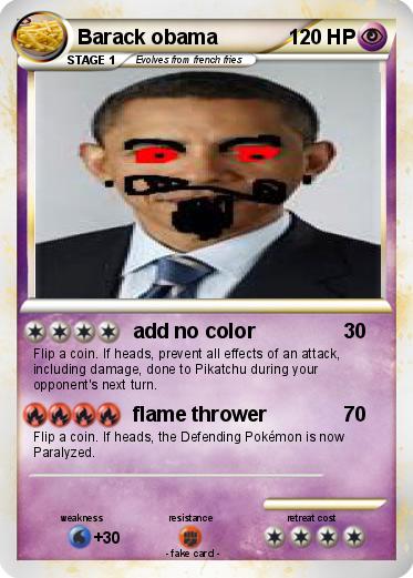 Pokémon Barack obama 292 292 - add no color - My Pokemon Card