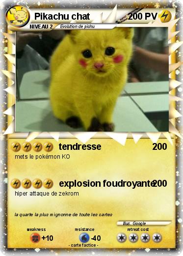 Pokémon Pikachu chat 5 5 - tendresse - Ma carte Pokémon