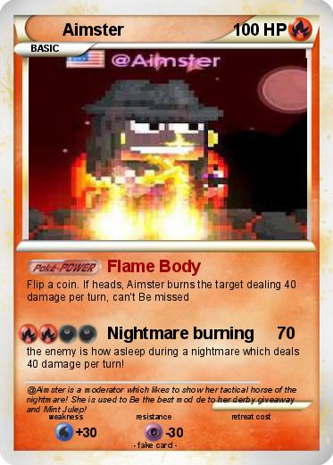 Pokémon Aimster 1 1 - Flame Body - My Pokemon Card
