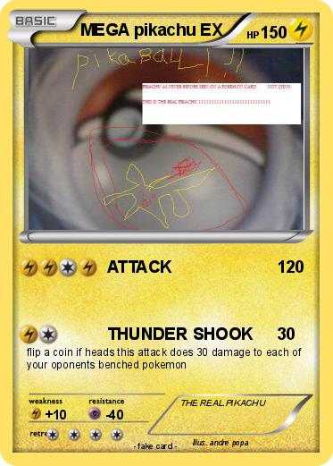 Pokémon MEGA pikachu EX 50 50 - ATTACK - My Pokemon Card