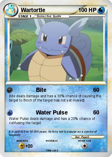 Pokémon Wartortle 390 390 - Bite - My Pokemon Card