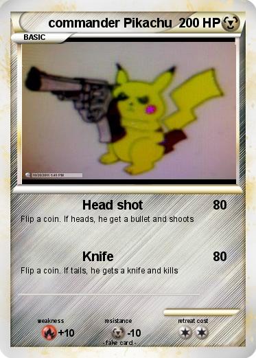 Pokémon commander Pikachu 12 12 - Head shot - My Pokemon Card