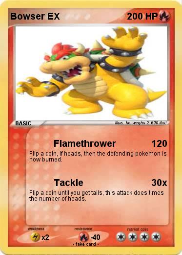 Pokémon Bowser EX 52 52 - Flamethrower - My Pokemon Card