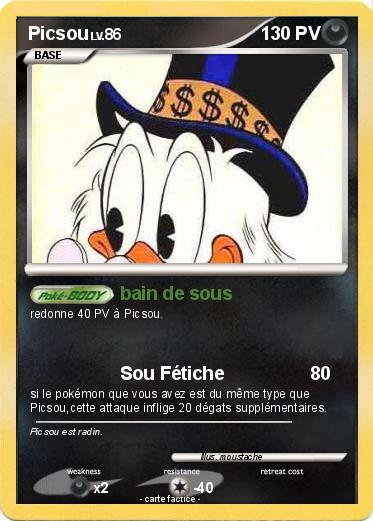 Pokémon Picsou 12 12 - bain de sous - Ma carte Pokémon