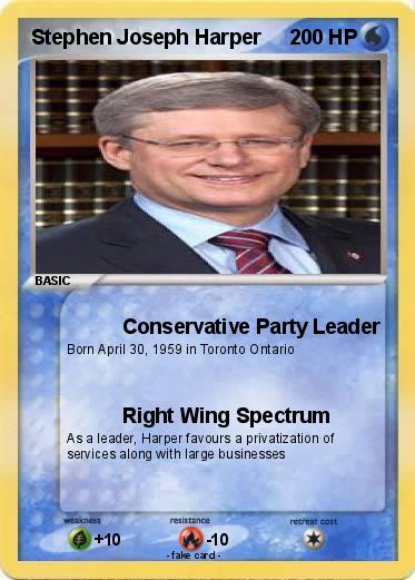 Pokémon Stephen Joseph Harper - Conservative Party Leader - My Pokemon Card