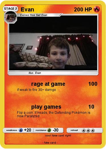 Pokémon Evan 676 676 - rage at game - My Pokemon Card