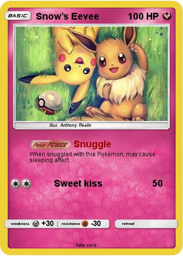 Pokémon Snow s Eevee - Snuggle - My Pokemon Card