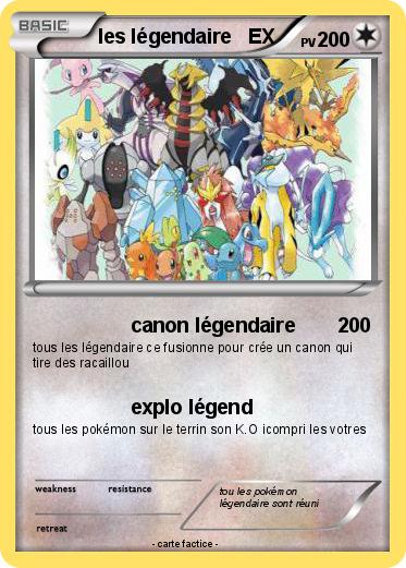 Pokémon les legendaire EX 1 1 - canon légendaire - Ma carte Pokémon