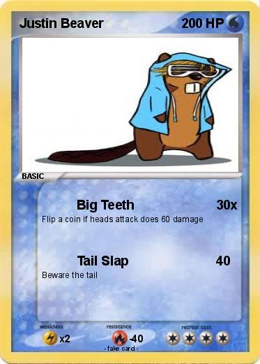 Pokémon Justin Beaver 131 131 - Big Teeth - My Pokemon Card