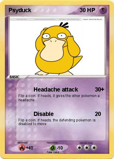Pokémon Psyduck 140 140 - Headache attack - My Pokemon Card