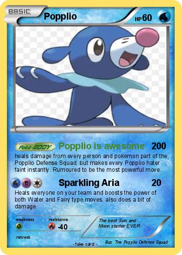 Pokémon Popplio 121 121 - Popplio is awesome - My Pokemon Card