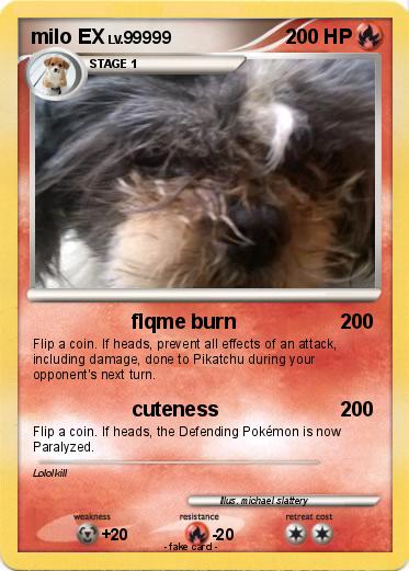 Pokémon milo EX 1 1 - flqme burn - My Pokemon Card