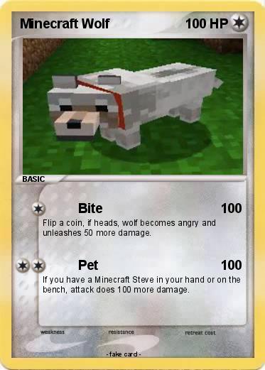 Pokémon Minecraft Wolf 21 21 - Bite - My Pokemon Card