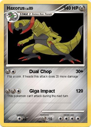 Pokémon Haxorus 306 306 - Dual Chop - My Pokemon Card