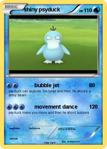 Pokémon shiny psyduck 2 2 - bubble jet - My Pokemon Card