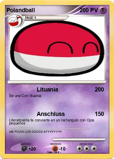 Pokémon Polandball 34 34 - Lituania - Mi carta pokémon