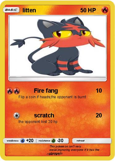 Pokémon litten 359 359 - Fire fang - My Pokemon Card