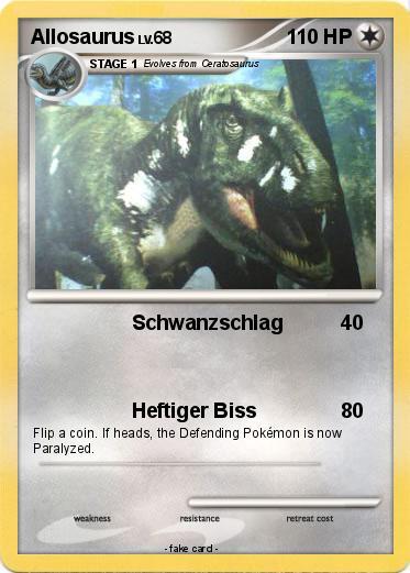 Pokémon Allosaurus 85 85 - Schwanzschlag - My Pokemon Card