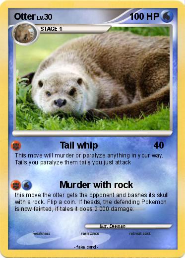 Pokémon Otter 22 22 - Tail whip - My Pokemon Card