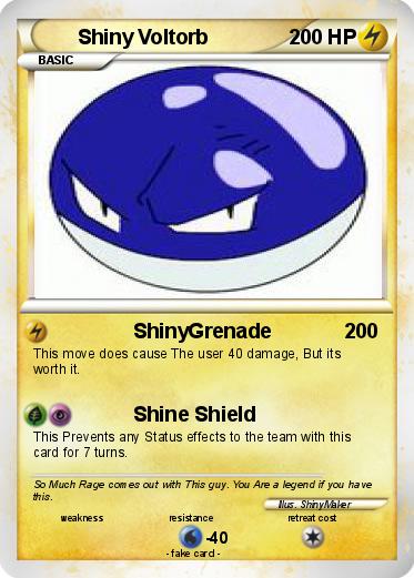 Pokémon Shiny Voltorb 3 3 - ShinyGrenade - My Pokemon Card
