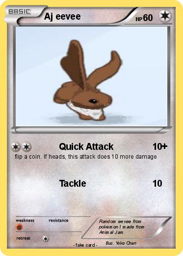 Pokémon Aj eevee - Quick Attack - My Pokemon Card