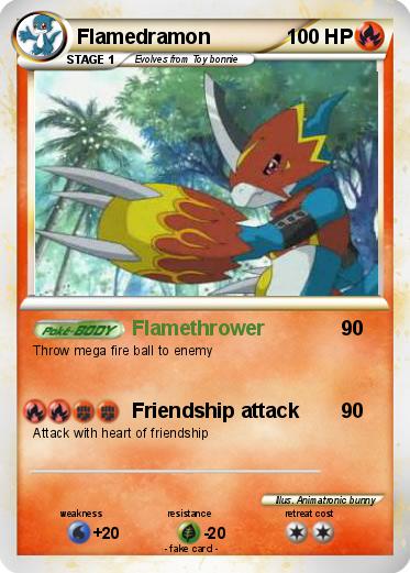 Pokémon Flamedramon 73 73 - Flamethrower - My Pokemon Card