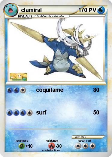 Pokémon clamiral 135 135 - coquilame - Ma carte Pokémon