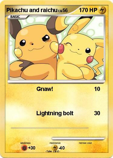 Pokémon Pikachu and raichu 64 64 - Gnaw! - My Pokemon Card