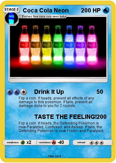 Pokémon Coca Cola Neon - Drink It Up - My Pokemon Card