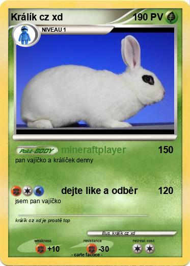 Pokémon Kralik cz xd - mineraftplayer - Ma carte Pokémon