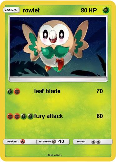 Pokémon rowlet 213 213 - leaf blade - My Pokemon Card
