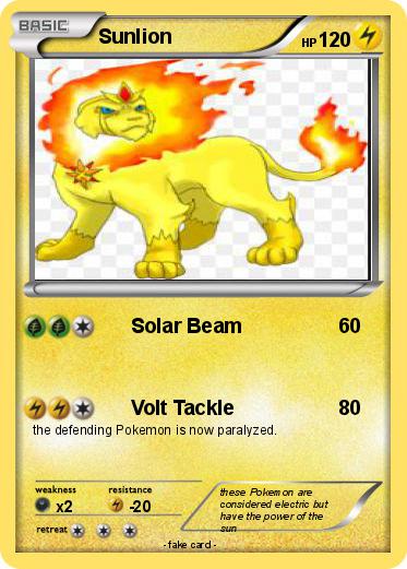 Pokémon Sunlion 1 1 - Solar Beam - My Pokemon Card