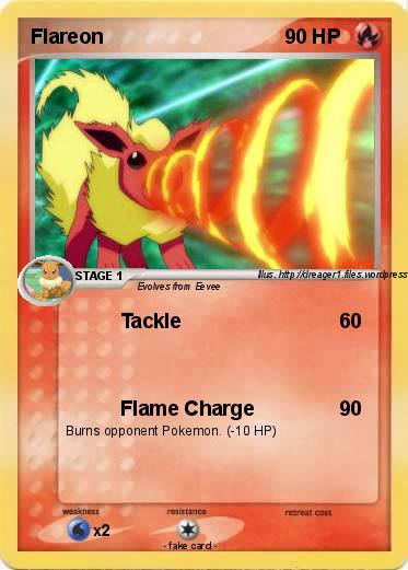 Pokémon Flareon 370 370 - Tackle - My Pokemon Card