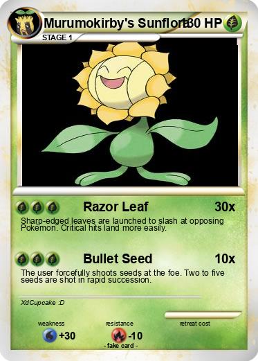 Pokémon Murumokirby s Sunflora - Razor Leaf - My Pokemon Card