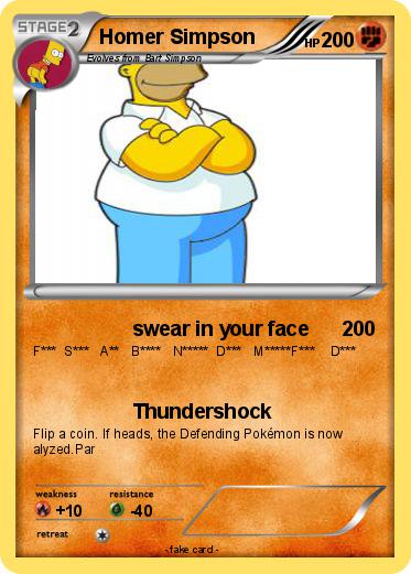 Pokémon Homer Simpson 1087 1087 - swear in your face - My Pokemon Card