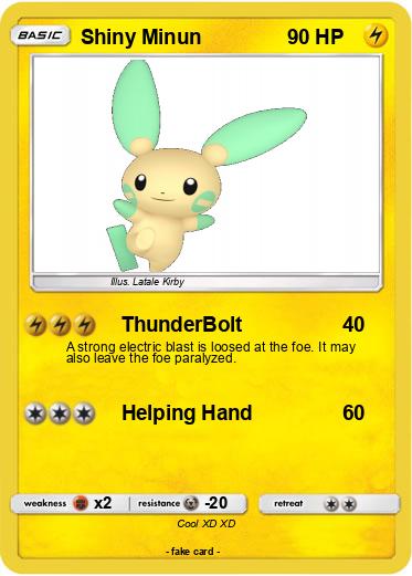 Pokémon Shiny Minun 4 4 - ThunderBolt - My Pokemon Card