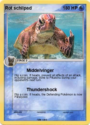 Pokémon Rot schilpad - Middelvinger - My Pokemon Card