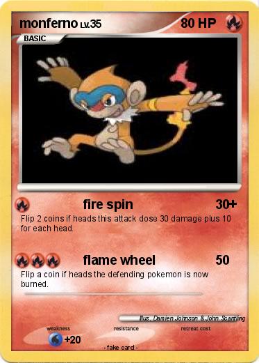 Pokémon monferno 150 150 - fire spin - My Pokemon Card