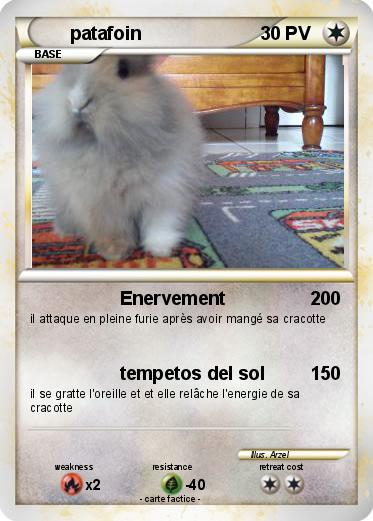 Pokémon patafoin 1 1 - Enervement - Ma carte Pokémon