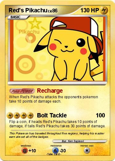 Pokémon Red s Pikachu 28 28 - Recharge - My Pokemon Card