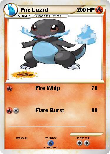 Pokémon Fire Lizard 3 3 - Fire Whip - My Pokemon Card
