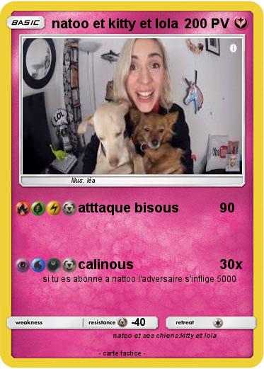 Pokémon natoo et kitty et lola - atttaque bisous - Ma carte Pokémon