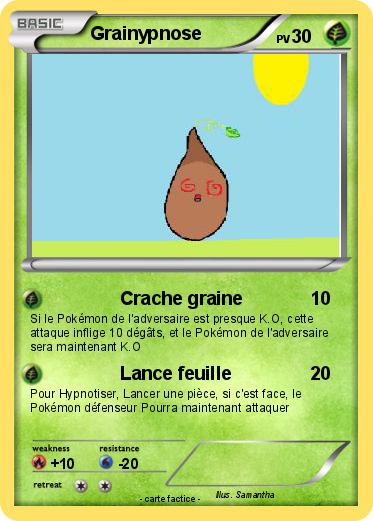 Pokémon Grainypnose - Crache graine - Ma carte Pokémon