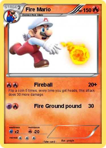 Pokémon Fire Mario 1098 1098 - Fireball - My Pokemon Card