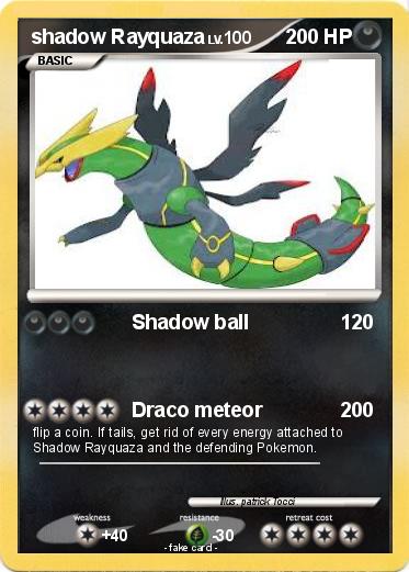 Pokémon shadow Rayquaza 78 78 - Shadow ball - My Pokemon Card