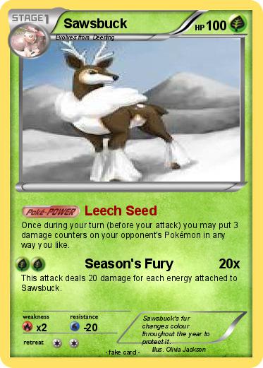 Pokémon Sawsbuck 40 40 - Leech Seed - My Pokemon Card